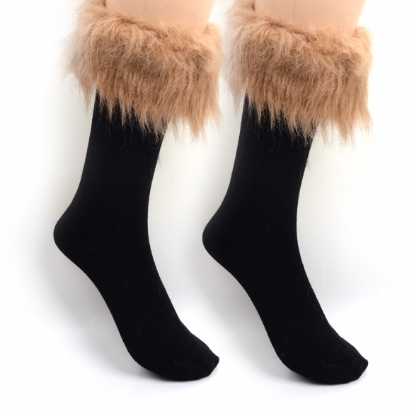 Japan Style Winter Snow Socks With Synthetic Fur Boot Socks on Luulla