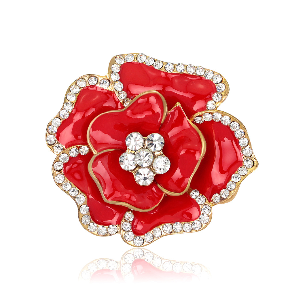 Beautiful Crystal Rose Flower Brooch on Luulla