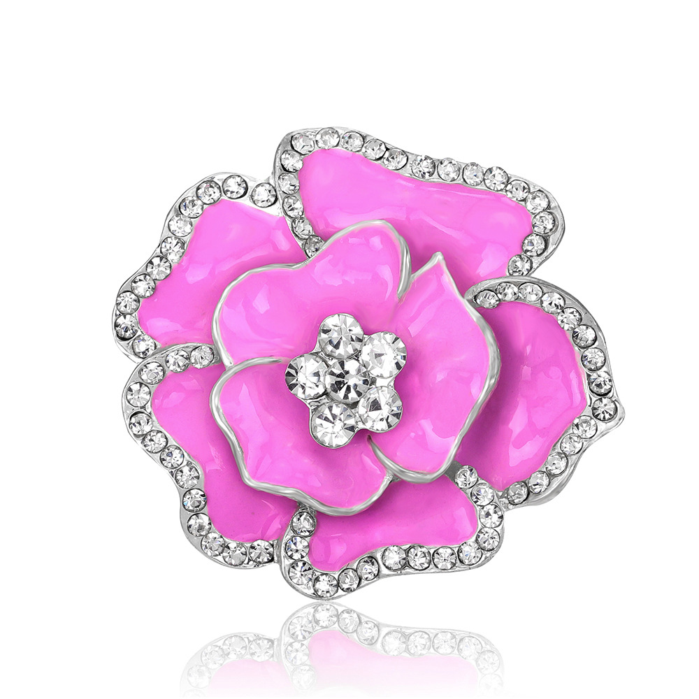 Beautiful Crystal Rose Flower Brooch on Luulla