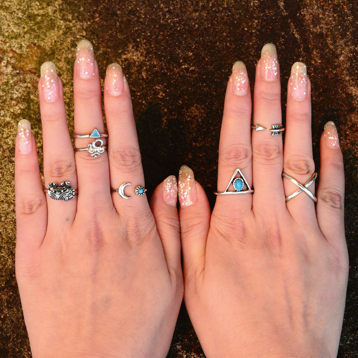 Personality Gypsy Elephant 3d Triangle Combination Ring on Luulla