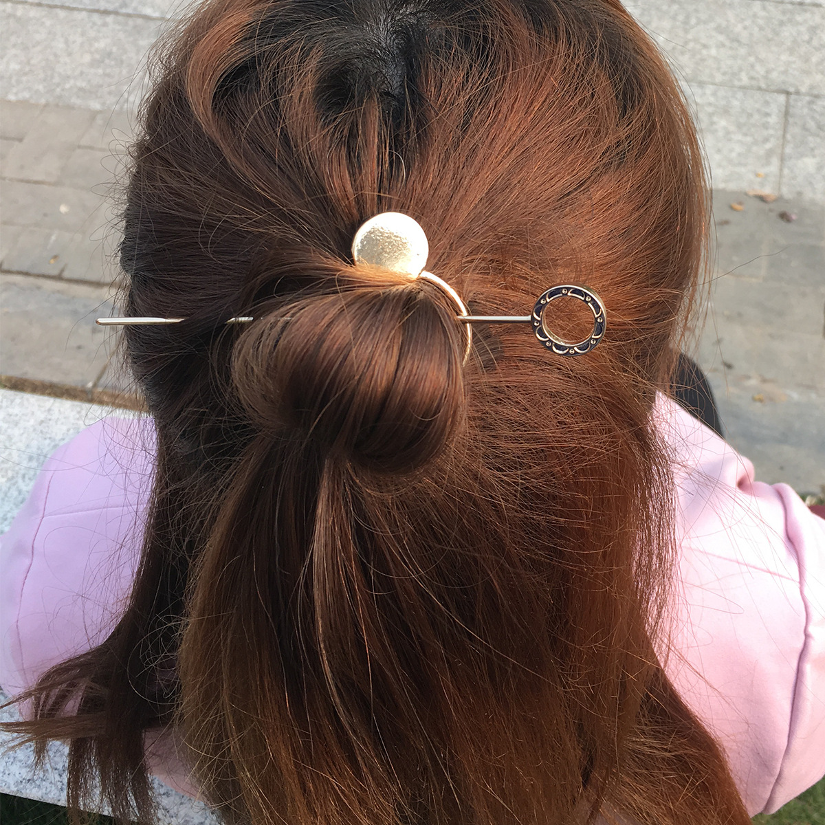 Retro Geometric Circular Women's Hairpin on Luulla