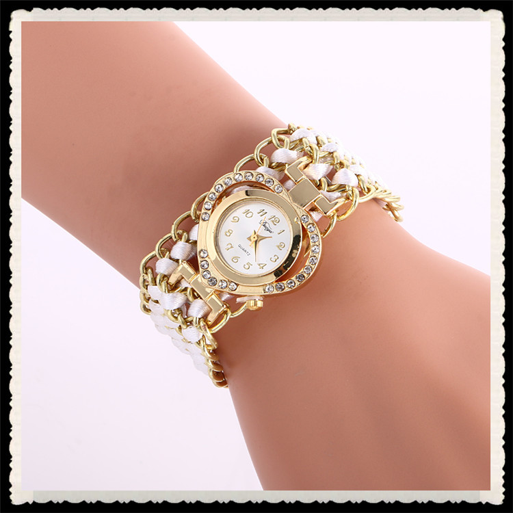 Personality Crystal Heart Adjustable Woven Watch on Luulla