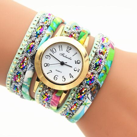 Colorful Print Multilayer Bracelet Watch on Luulla