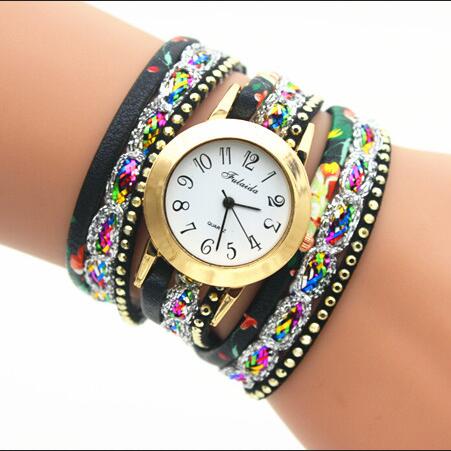 Colorful Print Multilayer Bracelet Watch on Luulla