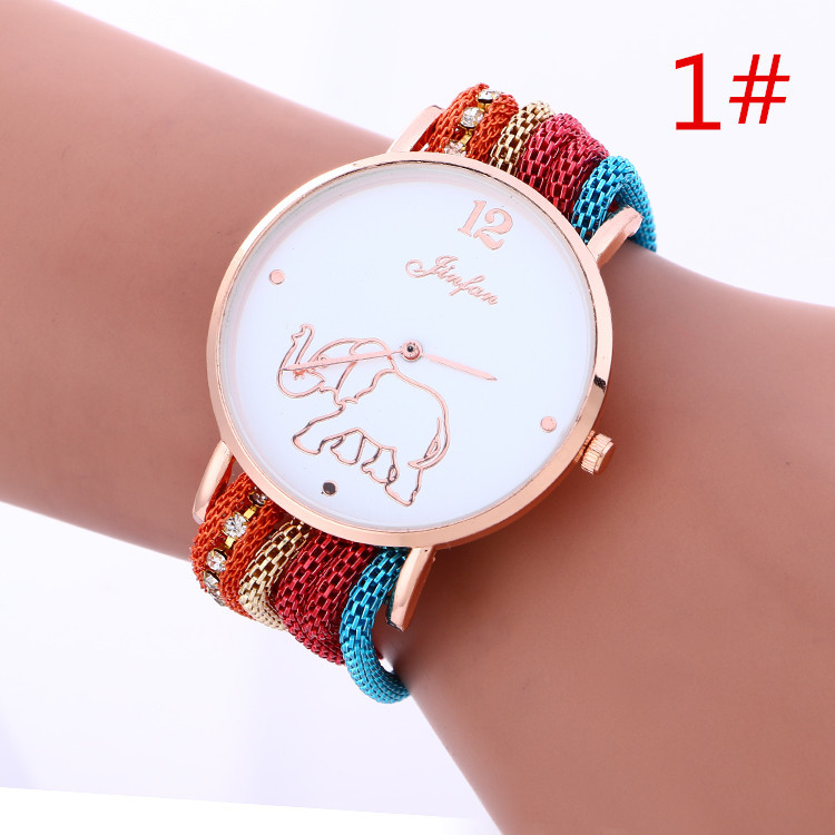 Bohemia Style Colorful Strap Elephant Watch on Luulla
