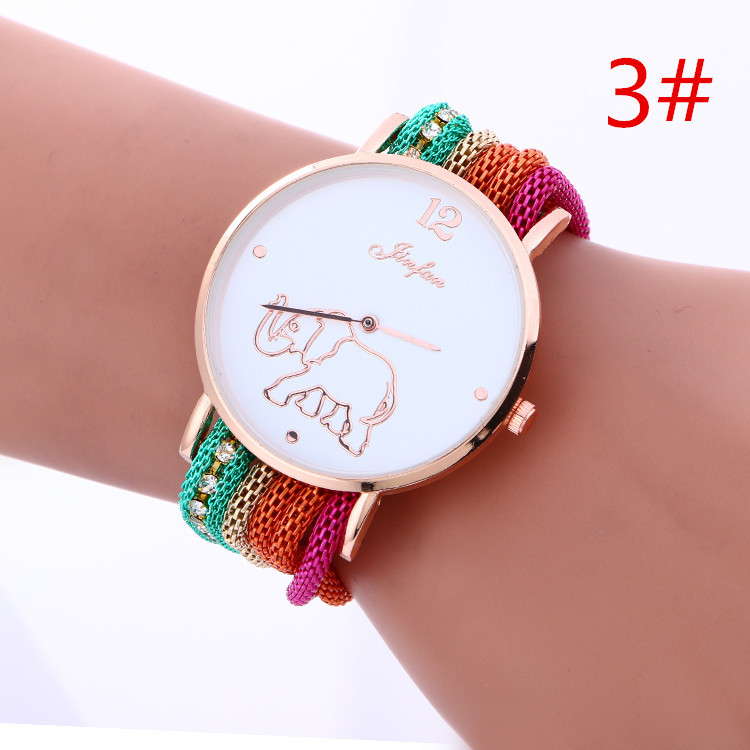 Bohemia Style Colorful Strap Elephant Watch on Luulla