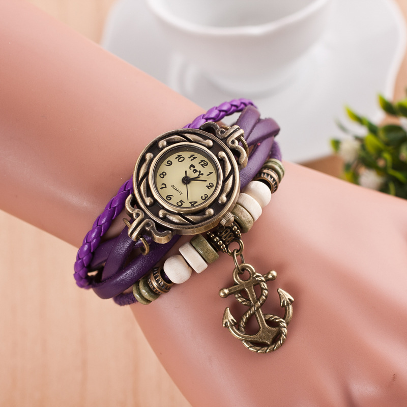 Retro Anchor Pattern Punk Watch on Luulla