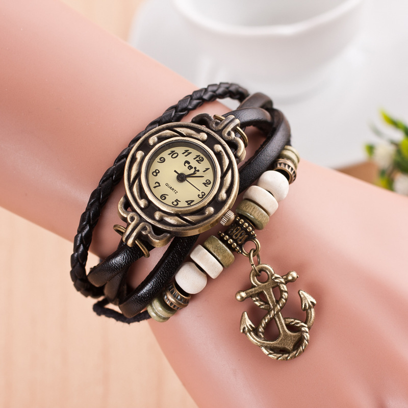 Retro Anchor Pattern Punk Watch on Luulla