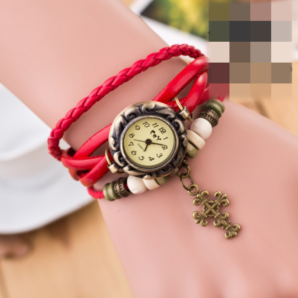 Retro Cross Multilayer Woven Watch on Luulla
