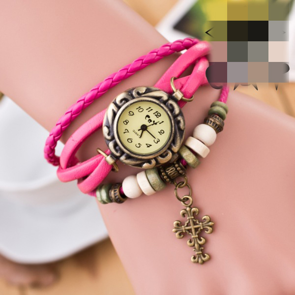 Retro Cross Multilayer Woven Watch on Luulla