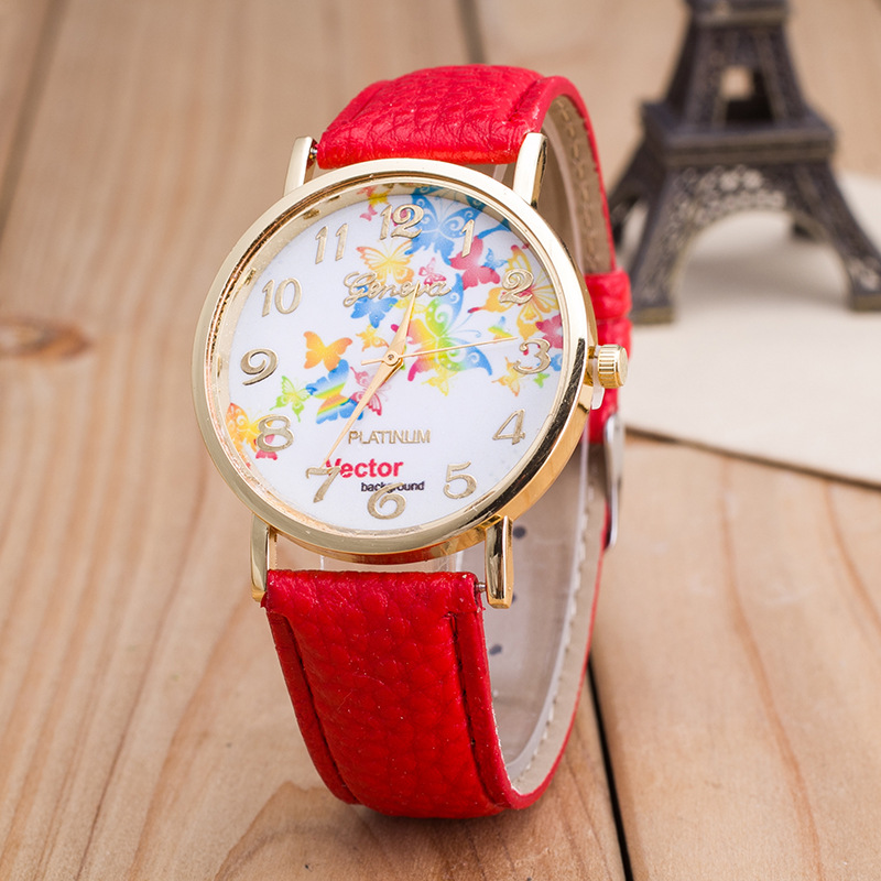 Fashion Flower Butterfly Print Watch on Luulla