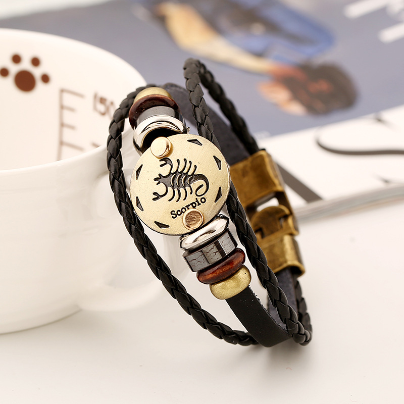 Scorpio Hand Woven Leather Bracelet on Luulla