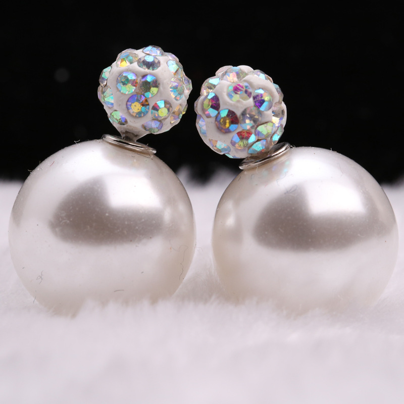 Charming Crystal Ball Pearl Earring on Luulla