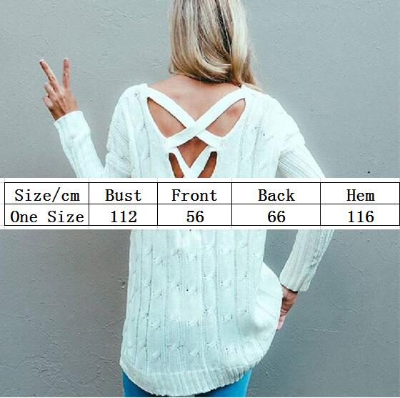 Irregular Hollow-out Criss Cross Back Sweater on Luulla